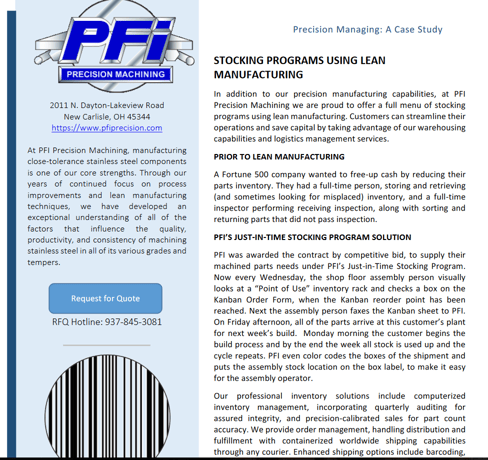 Stocking Programs Using Lean Manfuacturing